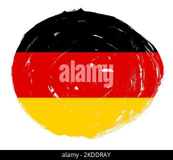 Distressed stroke brush painted germany flag on white background Stock ...