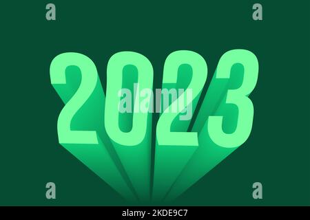 2023 New Year Neon Text Closeup on a purple background. 3d Rendering ...