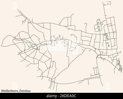 Street roads map of the WEISSENBORN DISTRICT, ZWICKAU Stock Vector ...