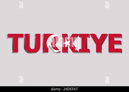 3D Flag of Turkiye on a text background Stock Photo - Alamy