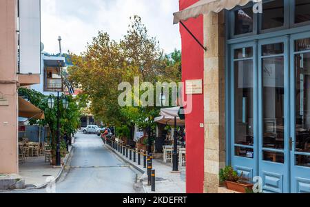 Central square of Archanes with plenty of restaurants traditional ...