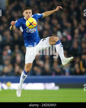 Vitaliy Mykolenko of Everton during the Premier League match Everton vs ...