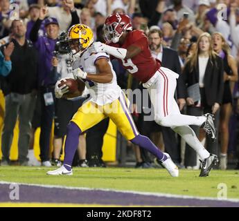 LSU running back John Emery Jr. (Photo by 4) reaches for the goal line ...