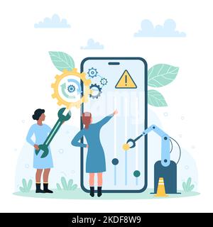 Gear with AI Smart-phone vector Artificial Intelligence in Phone ...