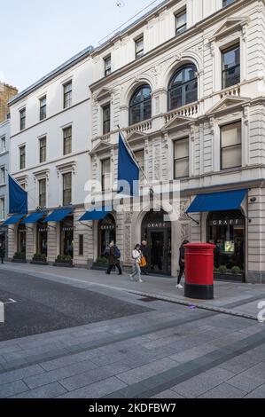 Exterior of Graff jewellery store on New Bond Street. London, England ...