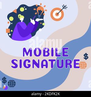 Handwriting text Mobile Signature. Business idea methodology that ...