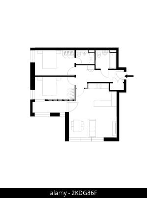 2d floor plan. Black white floor plan. Floor plan. Home space. Plan for ...