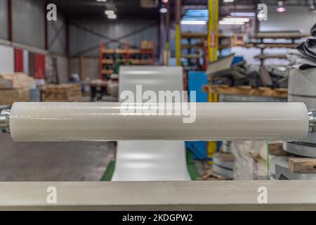 clear plastic wrap used to laminate metal roofing sheets Stock Photo ...
