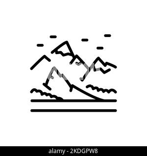 Rocks landscape color line icon. Isolated vector element. Outline ...