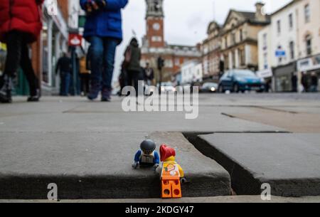 Lego models, Crashes, small Lego in a big world Stock Photo - Alamy