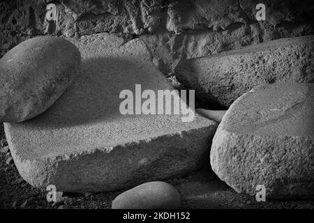 Traditional Native American Mano and a Metate Maize Grinder Stock Photo ...
