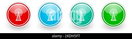 Antenna, wireles communication vector icons, infographic template, set ...