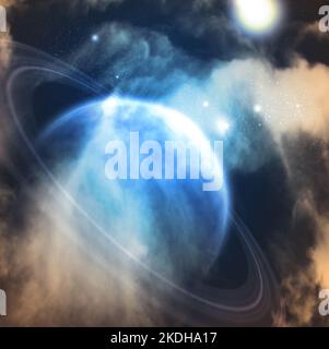 Exo planet in space. 3D rendering Stock Photo - Alamy
