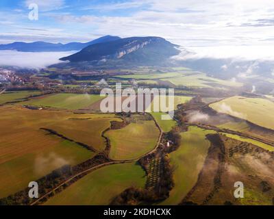 Aerial landscape of Navarre valleys Stock Photo - Alamy
