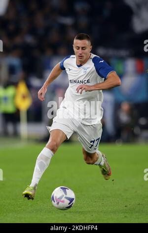 LazioÕs Serbian defender Adam Marusic controls the ball during the ...