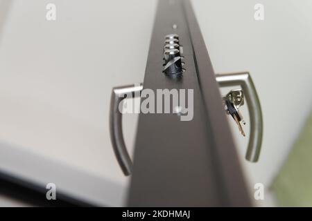 Modern Metal Door Handle - Very Sturdy Steel Door Stock Photo - Alamy