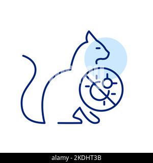 Flea protection for cats. Pixel perfect, editable stroke icon Stock ...