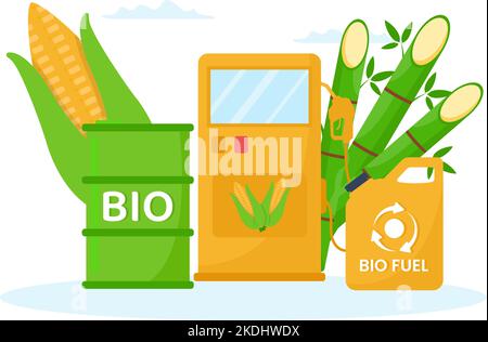 Biofuel Life Cycle of Natural Materials and Plants with Green Barrels ...