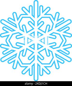 Simple snowflake made of blue lines. Festive decoration for New Year ...