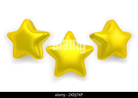 Three realistic shiny lucky stars isolated on white background Stock Vector Image & Art - Alamy