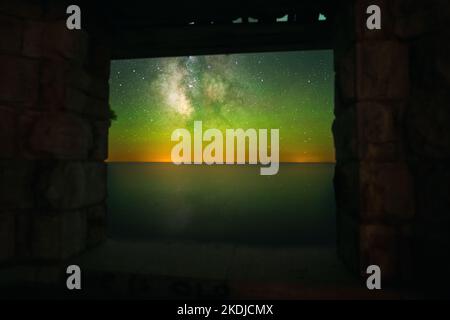Starry Night Landscape over the Adriatic Sea Stock Photo - Alamy