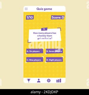 Quiz questions d test menu choice for game, vector template frames ...