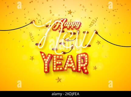 2023 Yellow Neon Year Stock Vector Image & Art - Alamy