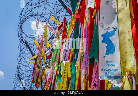 Prayer Ribbons at the Imjingak Bridge of Freedom in Paju South Korea ...