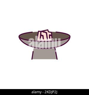 Fire pit table color line icon. Pictogram for web page, mobile app ...