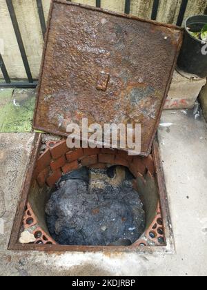 Clogged manhole and building drainage pipes Stock Photo - Alamy