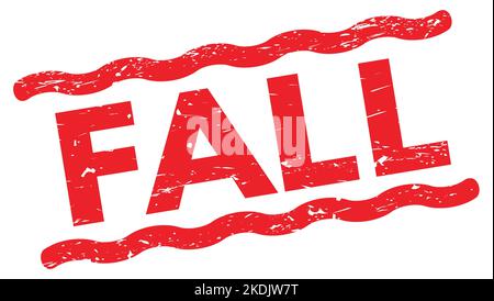 FALL text written on red rectangle stamp sign Stock Photo - Alamy