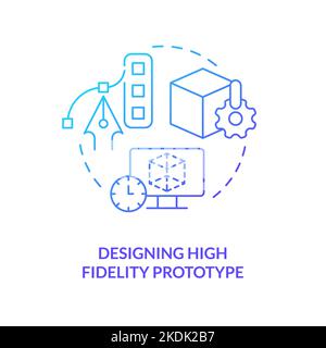 Prototype test blue gradient concept icon Stock Vector Image & Art - Alamy