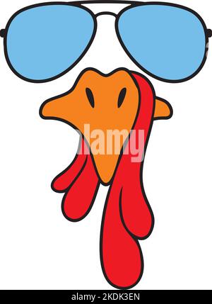 turkey head cartoon animal icon on white background vector illustration ...
