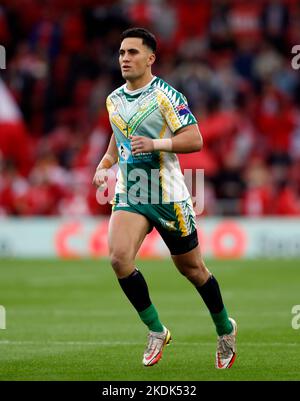 Cook Islands' Kayal Iro during the Rugby League World Cup group D match ...