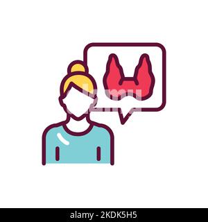 Endocrinologist doctor color line icon. Isolated vector element Stock ...