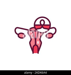 Female sterilization color line icon. Outline pictogram for web page ...