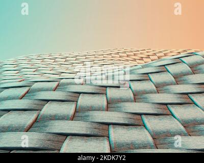 A microscopic view of a simple plaited textile - 3D render Stock Photo ...