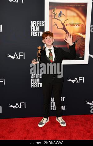 Gregory Mann attends the "Guillermo Del Toro's Pinocchio" world ...