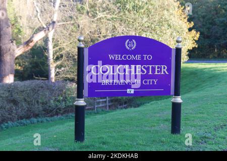 Welcome to Colchester sign at the Spring Lane roundabout. Colchester ...