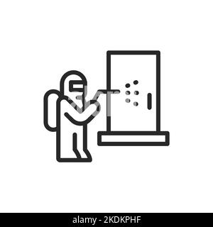 Residential building porch disinfection color line icon. Isolated ...