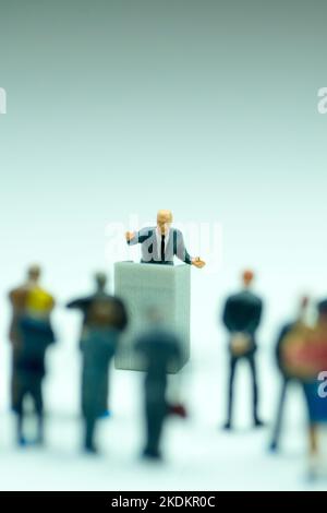 Politician or businessman gives speech to his subordinates Stock Photo ...