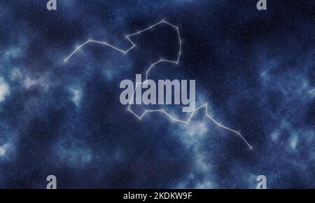 Eridanus constellation, Cluster of stars, Celestial River constellation Stock Photo - Alamy