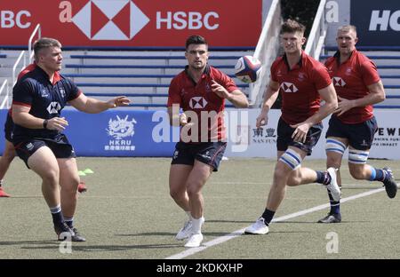 Hong Kong Team rugby training, with centre Tom Hill (L), at KingHH Park ...