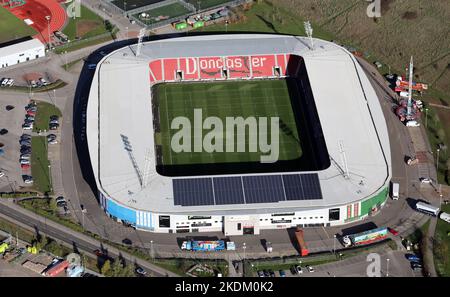 aerial view of Doncaster Rovers football ground - The Eco-Power Stadium ...