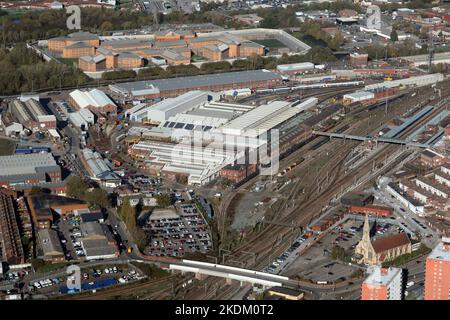 An aerial view of the Doncaster Railway Station Renovated Building ...