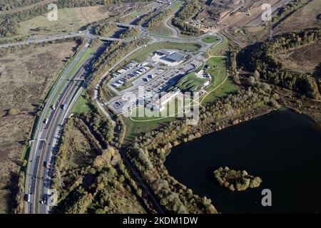 aerial view of the Leeds Skelton Lake Services on the M1 J45 Stock ...
