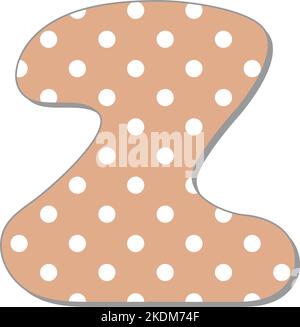 Polka dot alphabet. Pastel boho polka dots font. Hand drawn letter ...