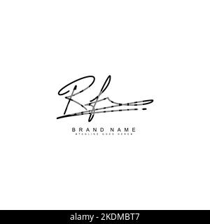 RF Letter Signature Logo Template elegant design logo Sign Symbol ...