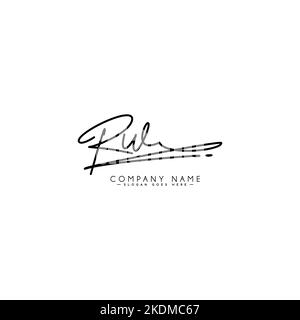 RW Letter Signature Logo Template elegant design logo Sign Symbol ...