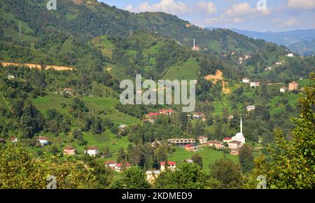 Yenihisar Village in Rize, Turkey, is connected to the town of Cayeli ...